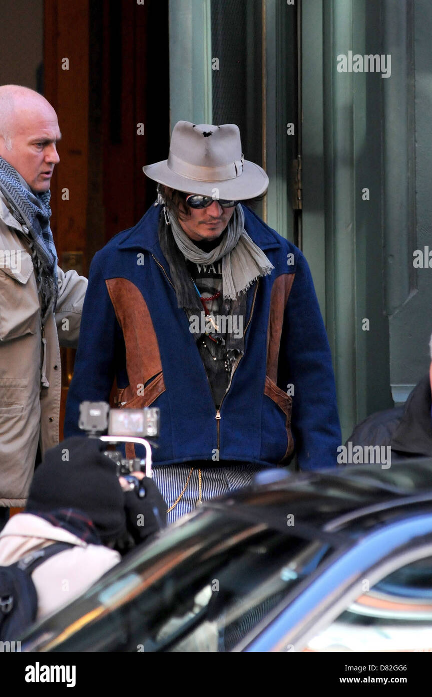 Johnny Depp seen leaving an apartment building in Tribeca New York City ...