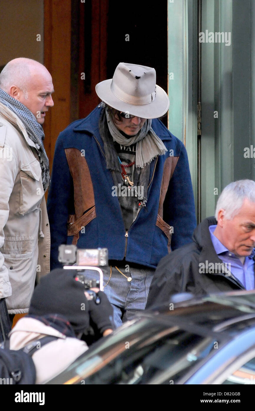 Johnny Depp seen leaving an apartment building in Tribeca New York City ...