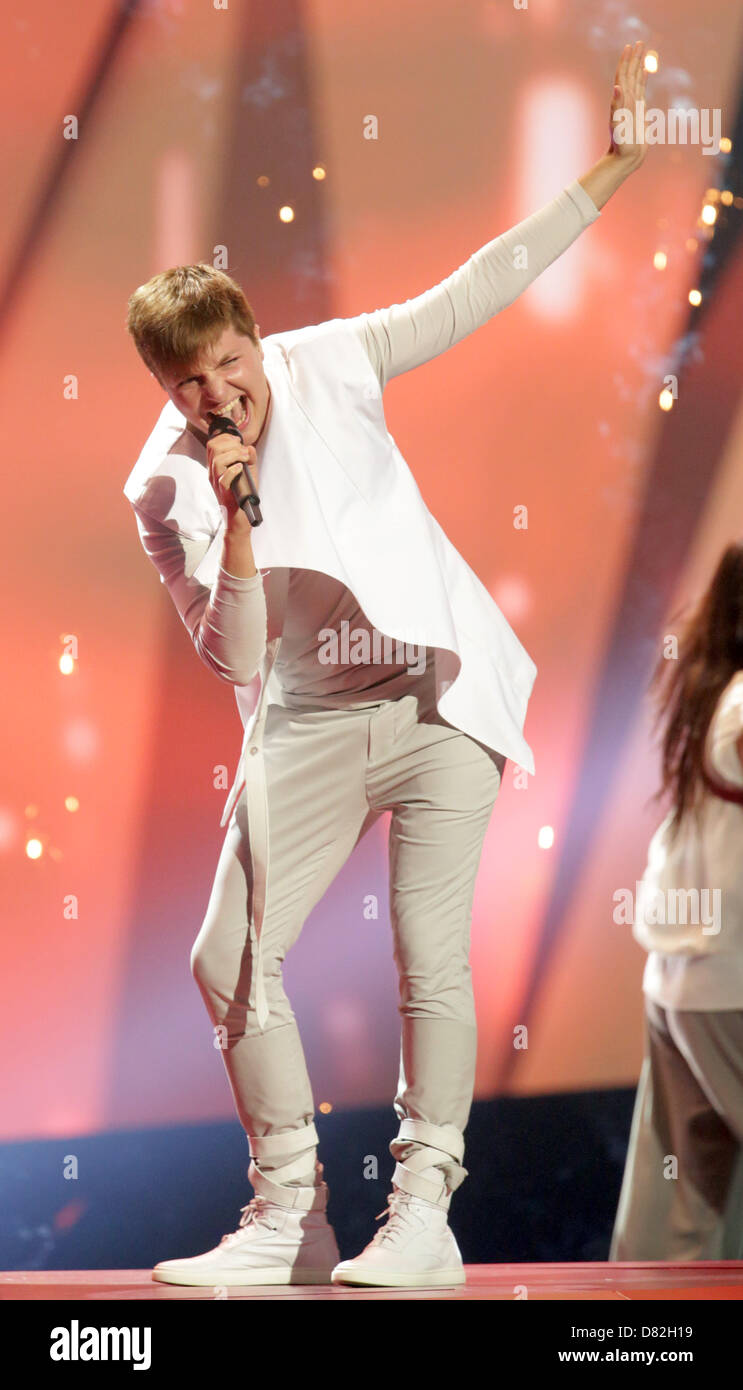 Malmo, Sweden. 17th May 2013. Singer Robin Stjernberg representing ...