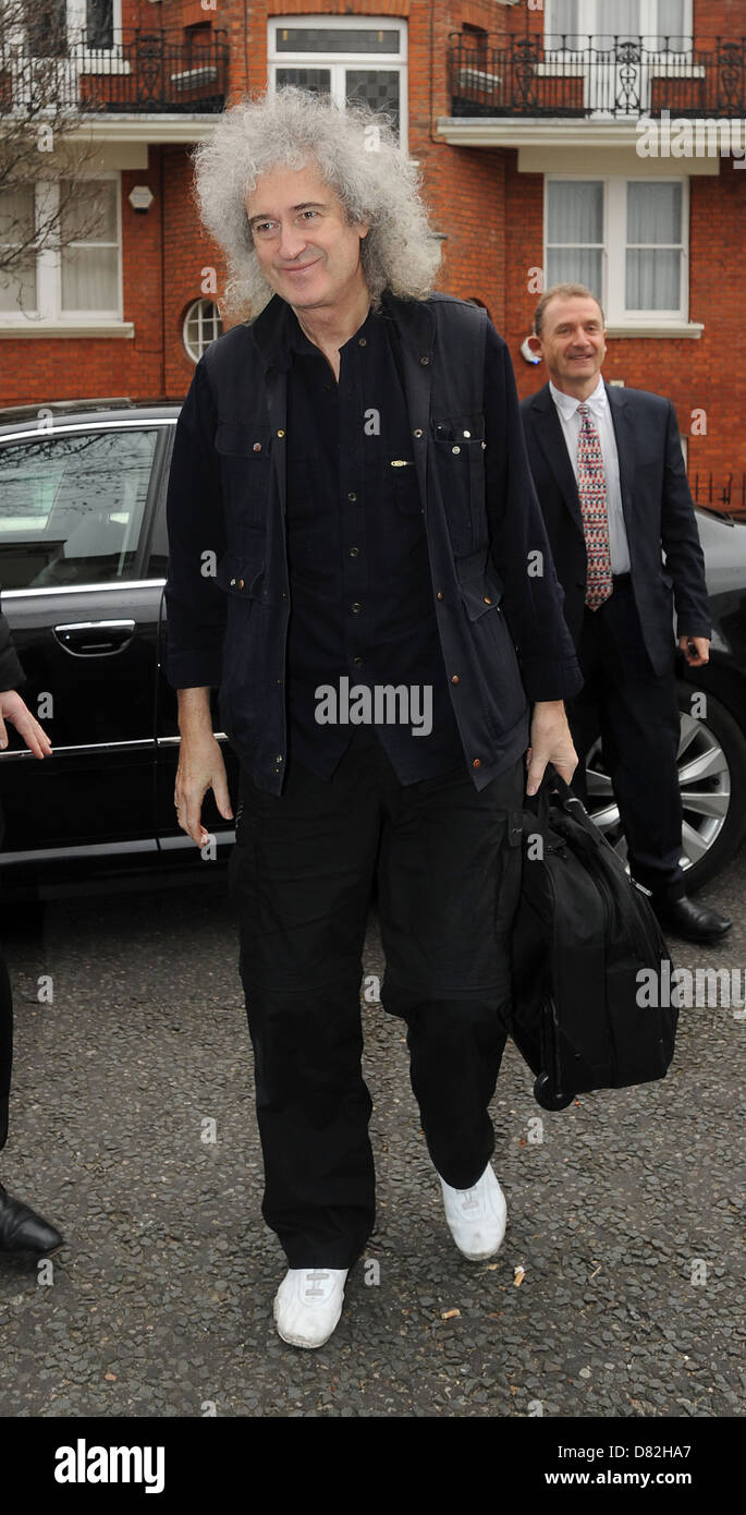 Brian May arriving at the BBC Maida Vale studios London, England - 27. ...
