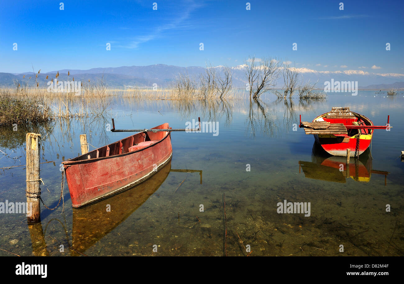Boat on the lake in spring Stock Photo - Alamy