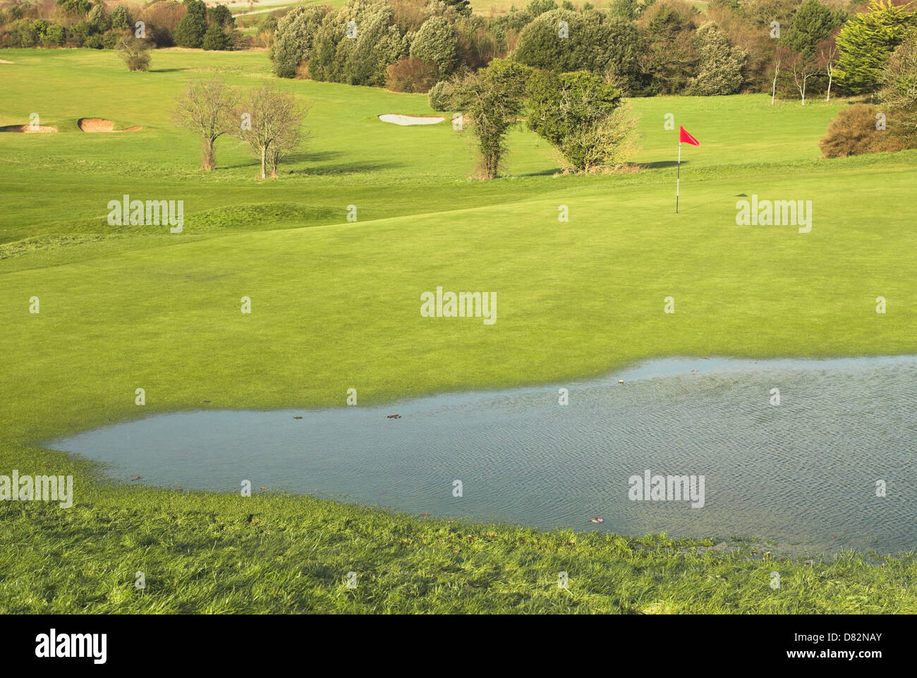 A long period of rain brings a waterlogged golf course on the south ...