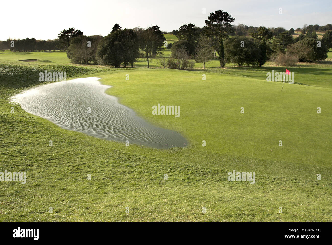 A long period of rain brings a waterlogged golf course on the south ...