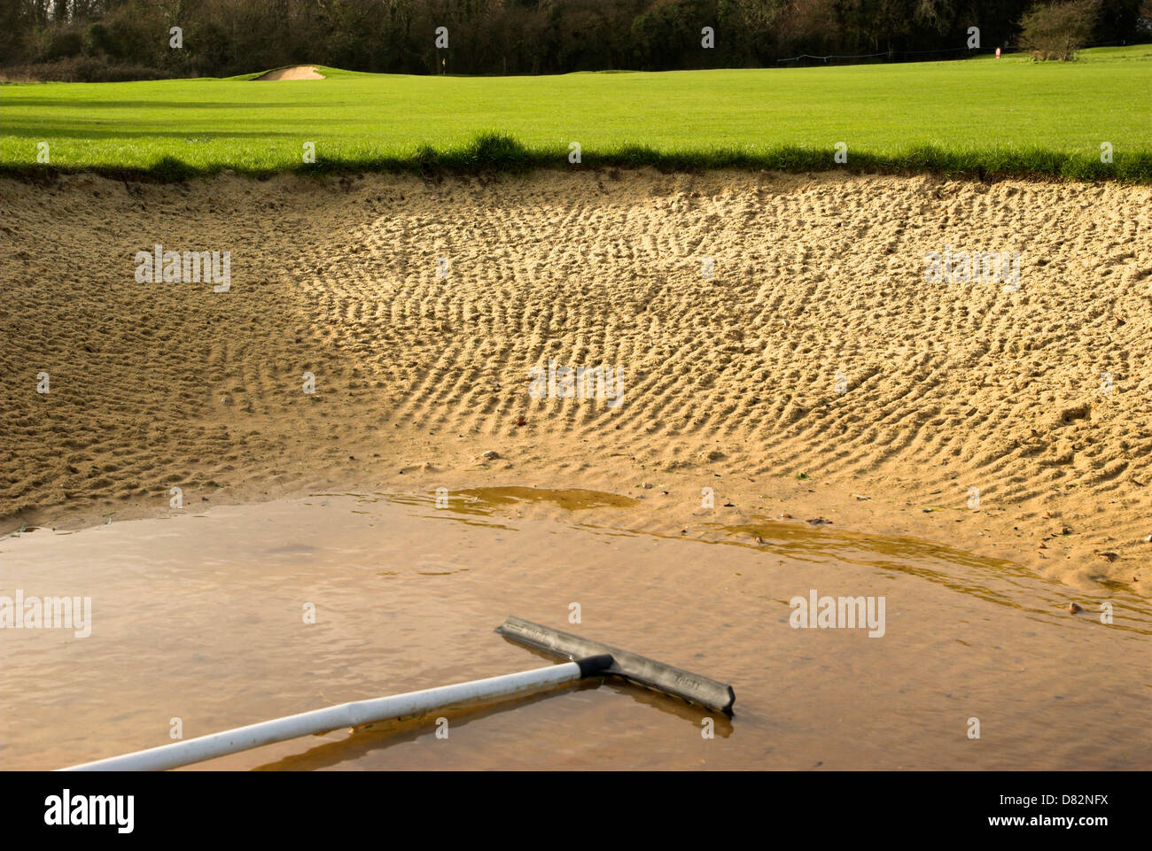 A long period of rain brings a waterlogged golf course on the south ...