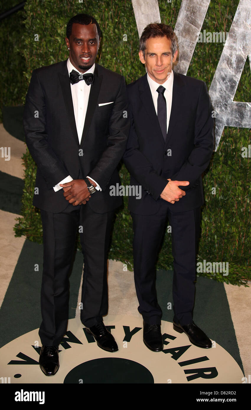 Sean 'Diddy' Combs and Ben Stiller 2012 Vanity Fair Oscar Party at ...
