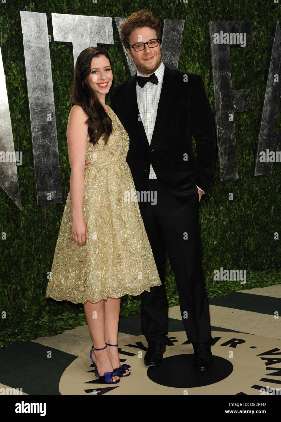 Seth Rogan and wife Lauren Mille 2012 Vanity Fair Oscar Party at Sunset ...