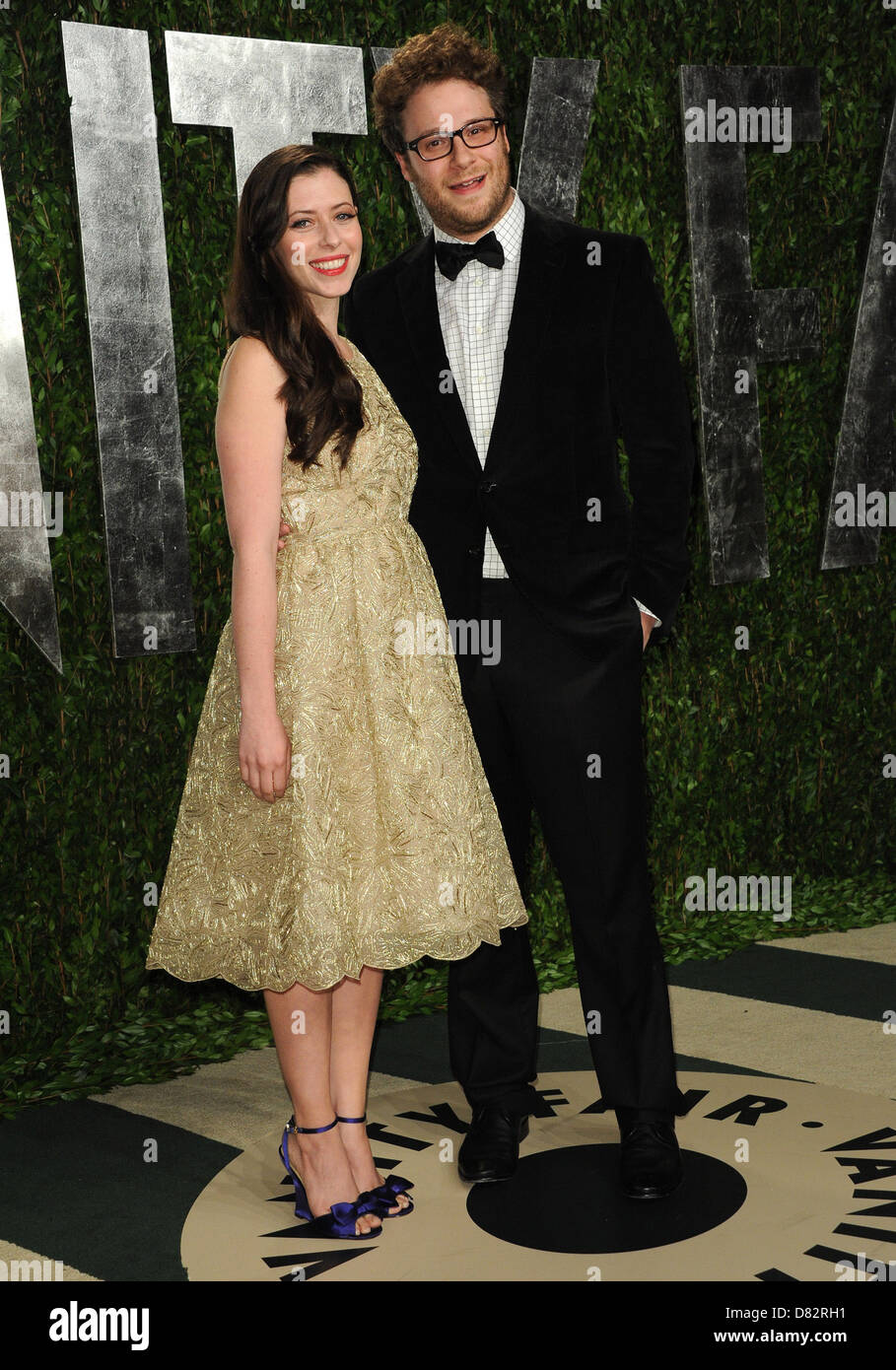Seth Rogan and wife Lauren Mille 2012 Vanity Fair Oscar Party at Sunset ...