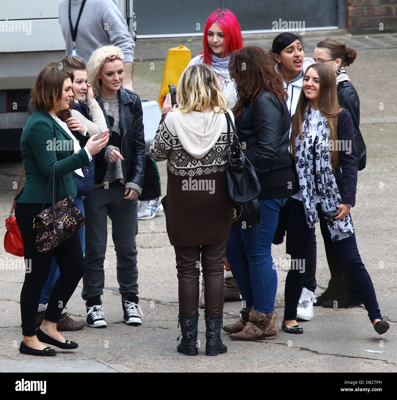 Perrie Edwards of Little Mix arriving at rehearsals for the X Factor ...