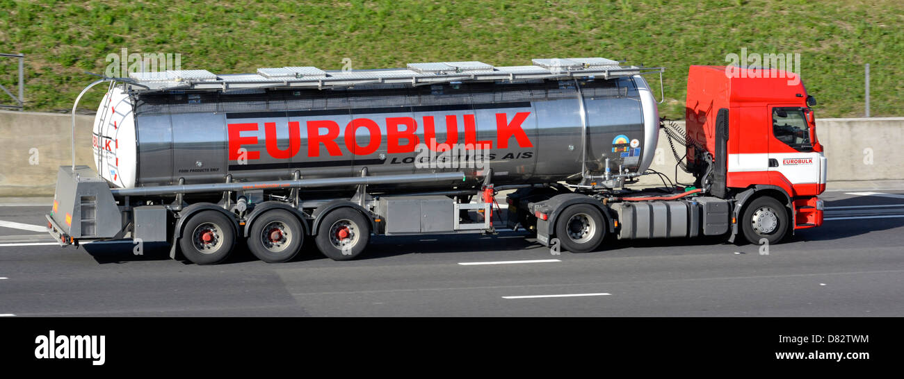 Euro bulk logistics tanker trailer and lorry on M25 London orbital ...