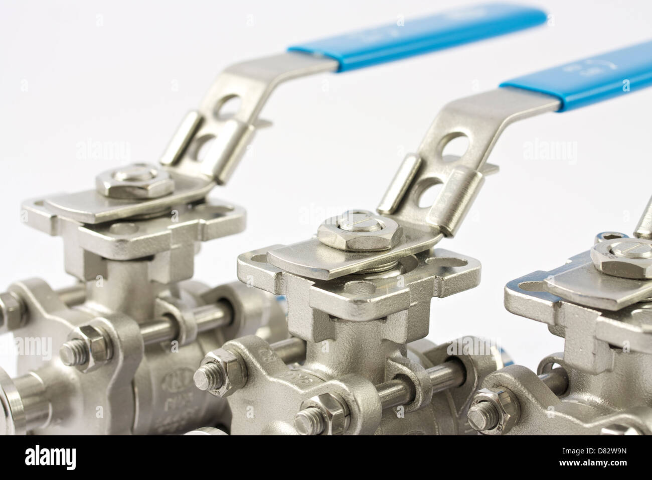 Close up of stainless steel valves Stock Photo - Alamy