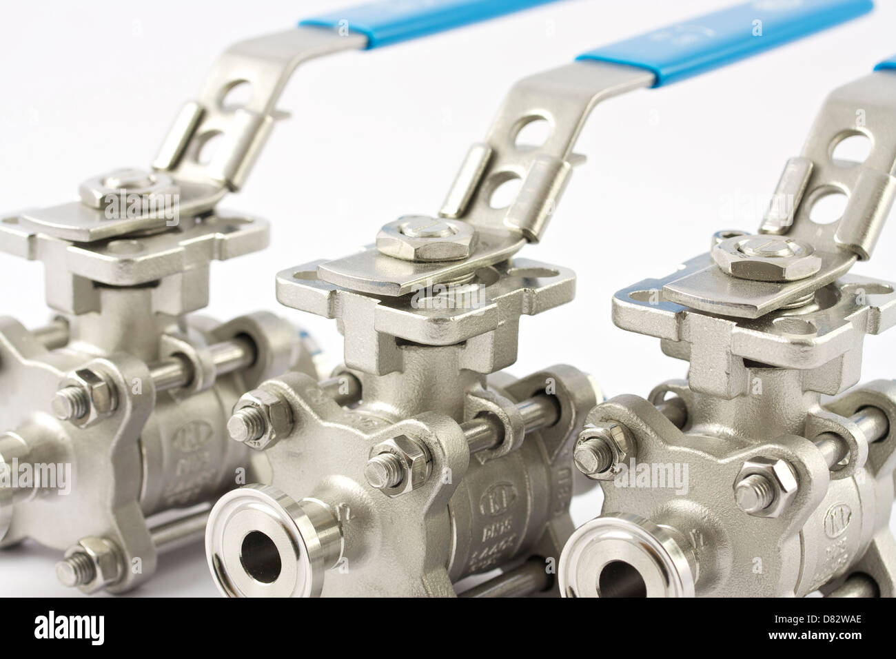 Close up of stainless steel valves Stock Photo - Alamy