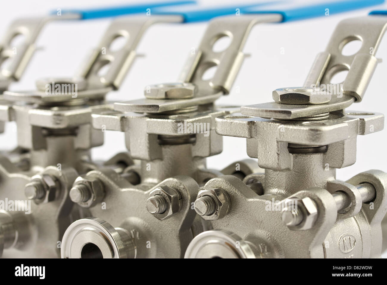 Close up of stainless steel valves Stock Photo - Alamy