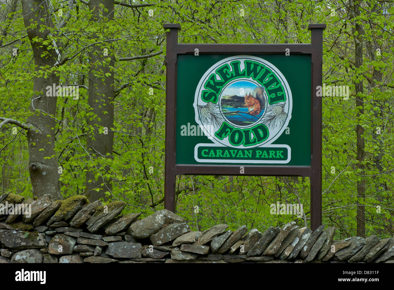Sign for Skelwith Fold Caravan Park, near Ambleside, Lake District ...