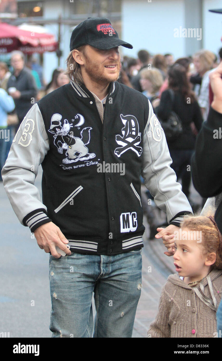 Music producer and DJ, David Guetta wearing a jacket with Disney's Big ...