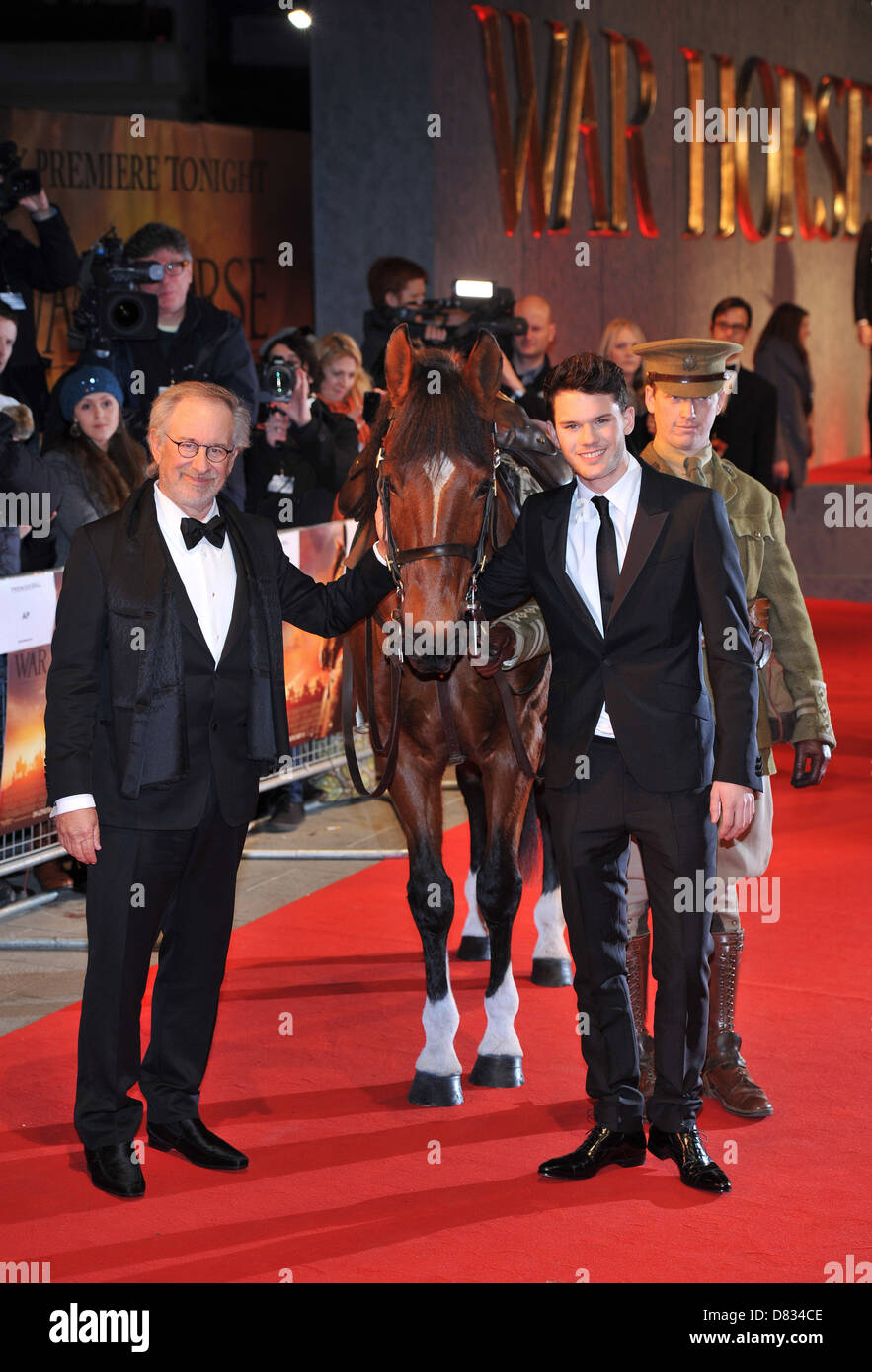 Steven Spielberg, Jeremy Irvine War Horse - UK film premiere held at ...