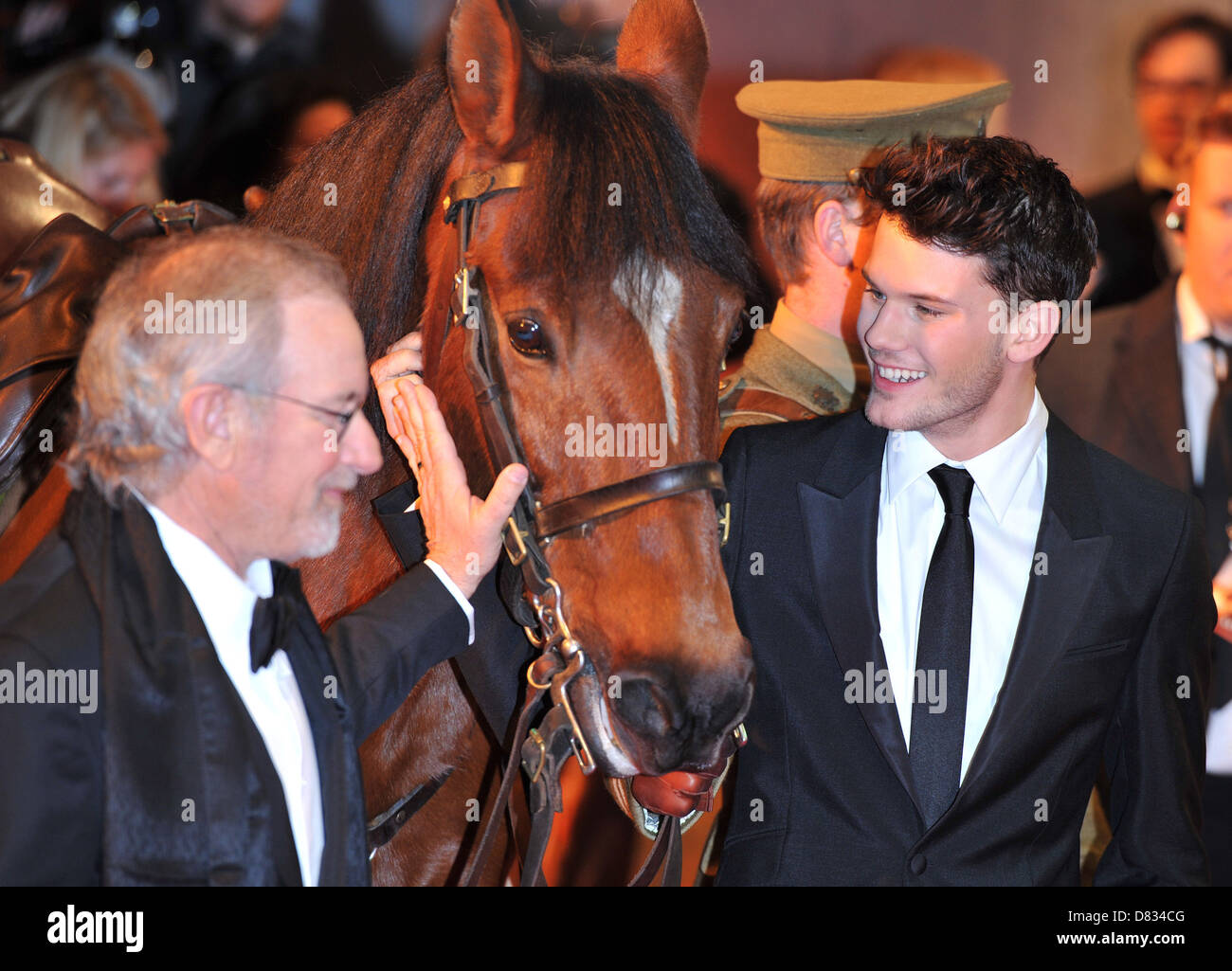 Steven Spielberg, Jeremy Irvine War Horse - UK film premiere held at ...
