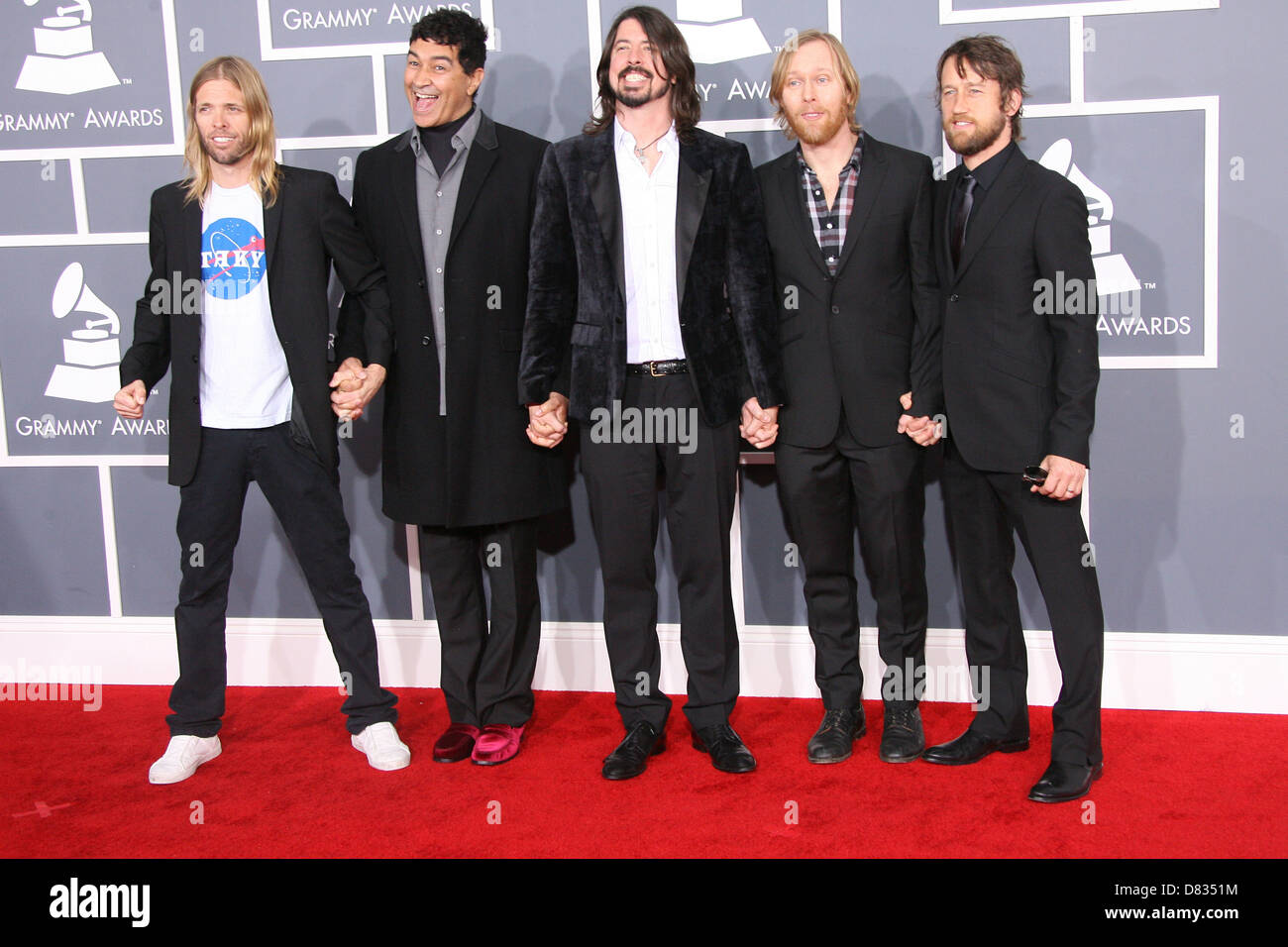 Taylor Hawkins, Pat Smear, Dave Grohl, Chris Shiflett and Nate Mendel ...