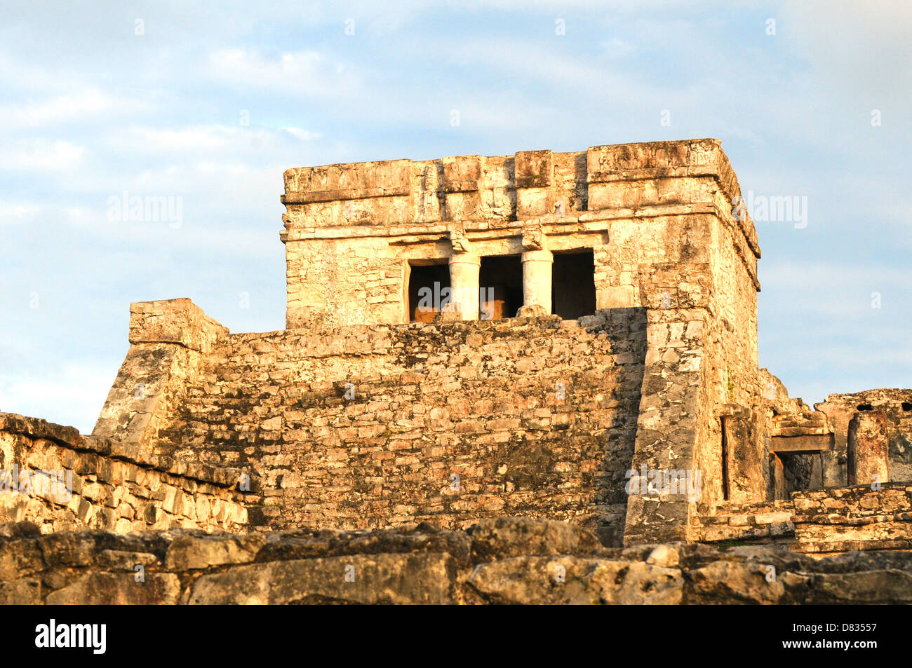 Ancient Mayan Ruin named the Pyramid El Castillo or The Castle in Tulum ...