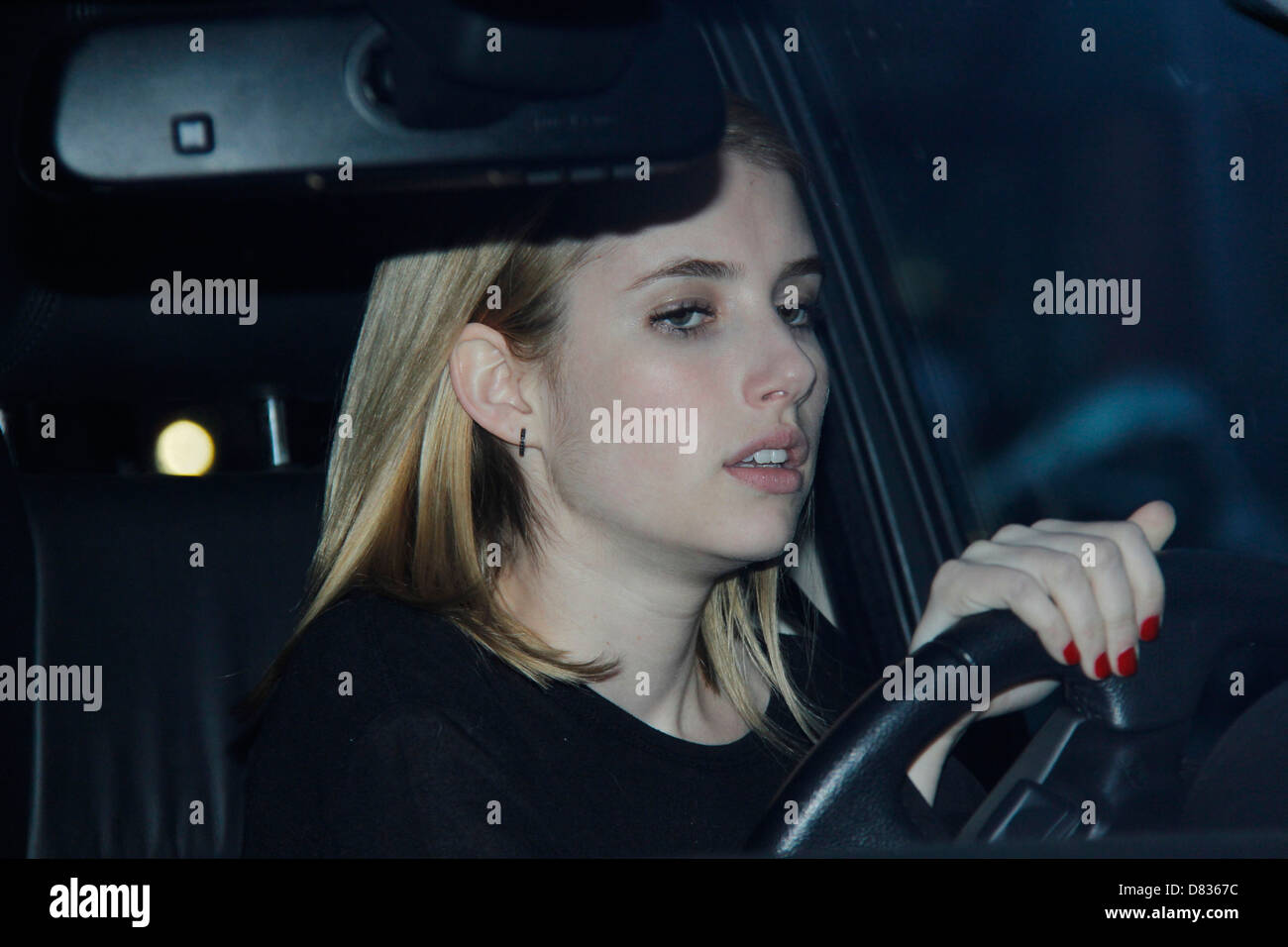 Emma Roberts driving her Range Rover in Beverly Hills Los Angeles ...