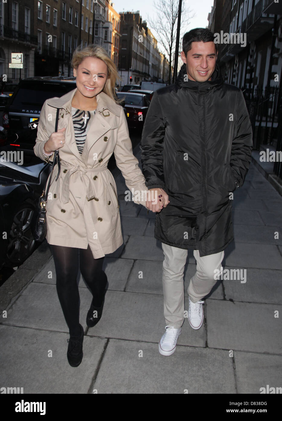 Sam Faiers and boyfriend TJ arriving at 'Smile' Dentist in Harley ...