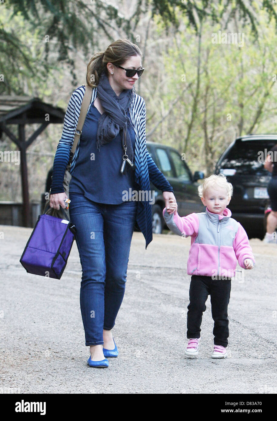 Rebecca Gayheart and her daughter Billie Beatrice Dane at Griffith park ...