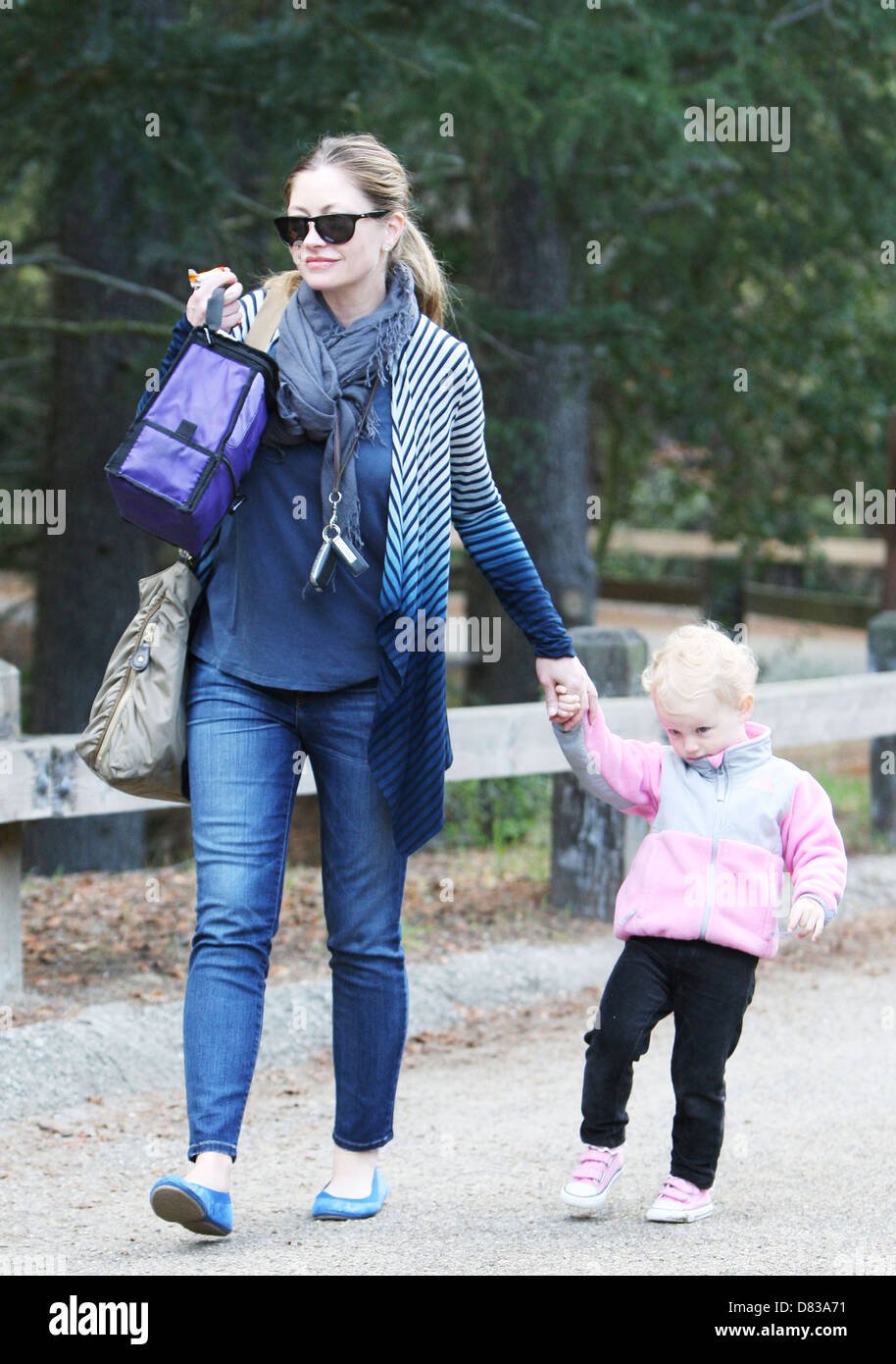 Rebecca Gayheart and her daughter Billie Beatrice Dane at Griffith park ...