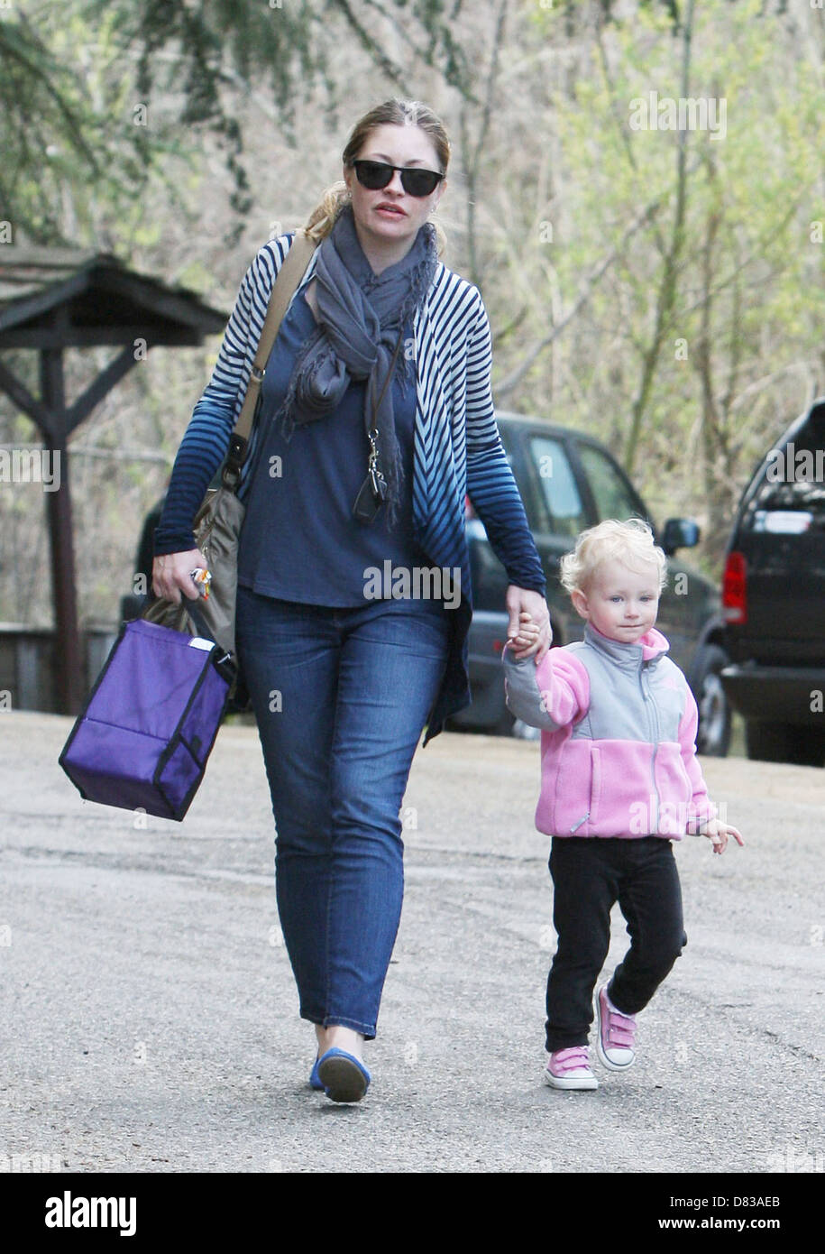 Rebecca Gayheart and her daughter Billie Beatrice Dane at Griffith park ...