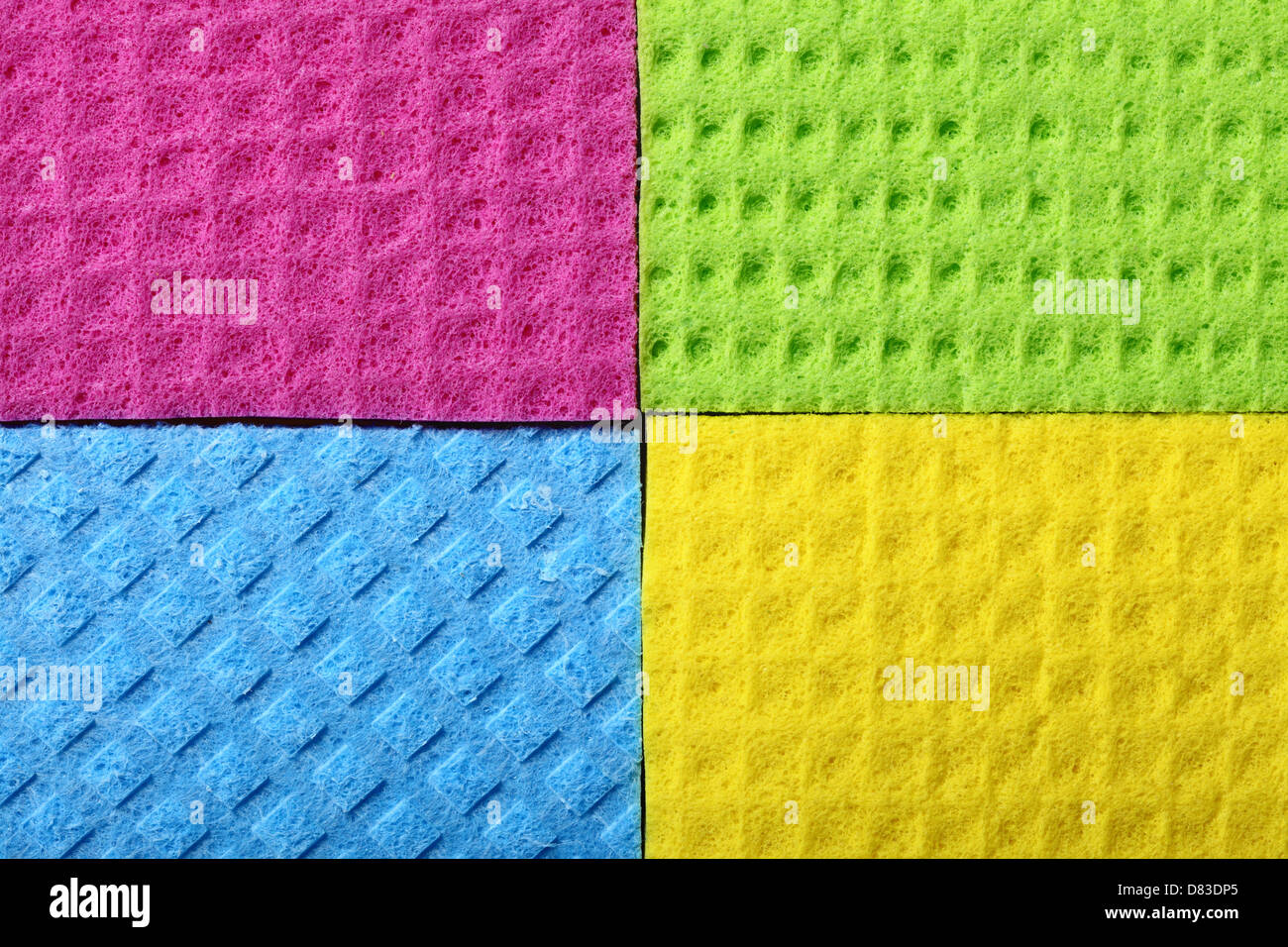 Colorful kitchen sponge rubber foam as background texture. Blocks in ...