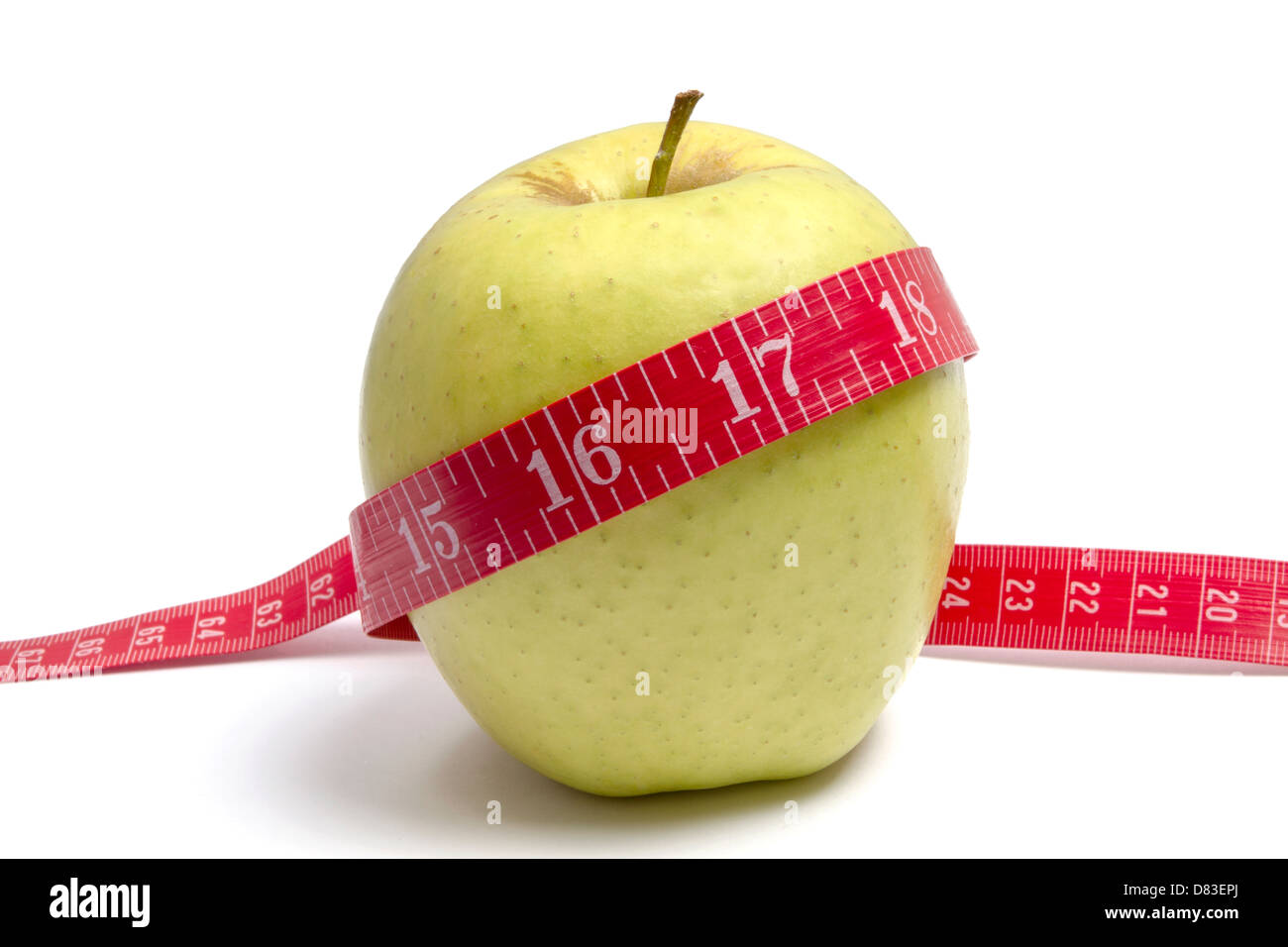 Red apple tape measure hi-res stock photography and images - Alamy