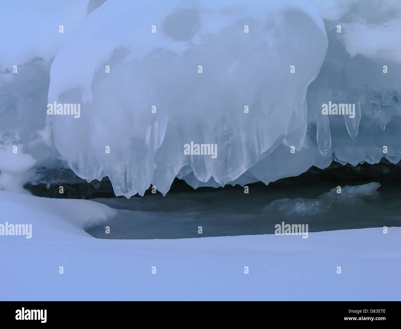 Beautiful icicles in the mountain Stock Photo - Alamy