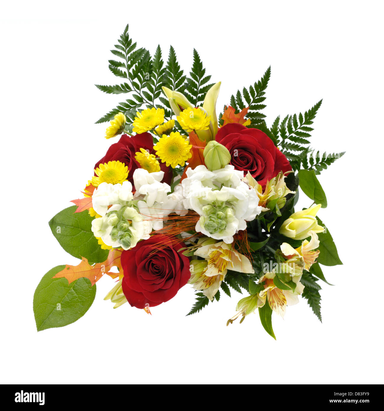 Bunch of colorful flowers isolated on white background Stock Photo - Alamy