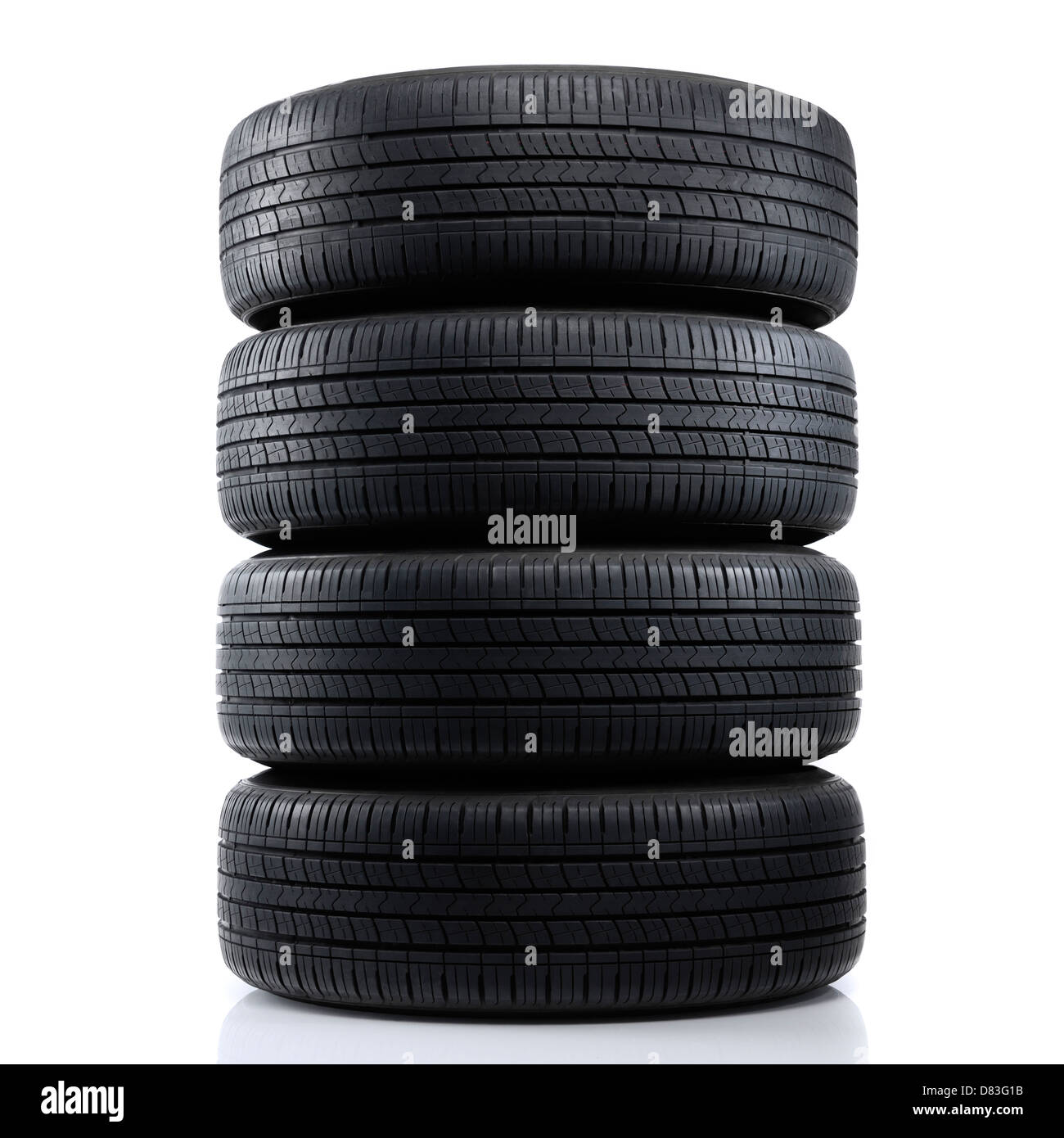 Set of stacked all-season tires isolated on white background Stock ...