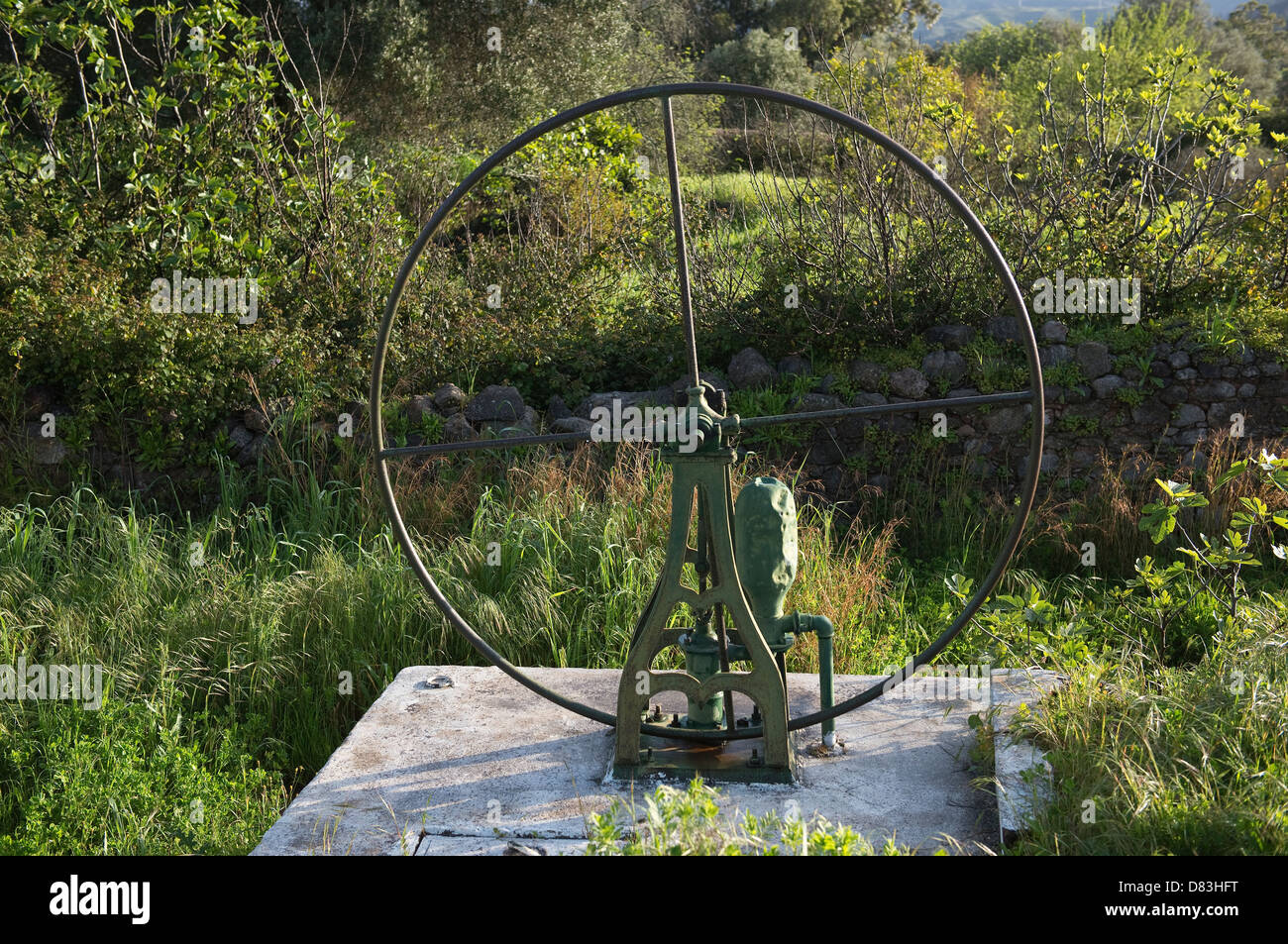 Old iron waterwheel Ferrobo village Sao Bras de Alportel Algarve ...