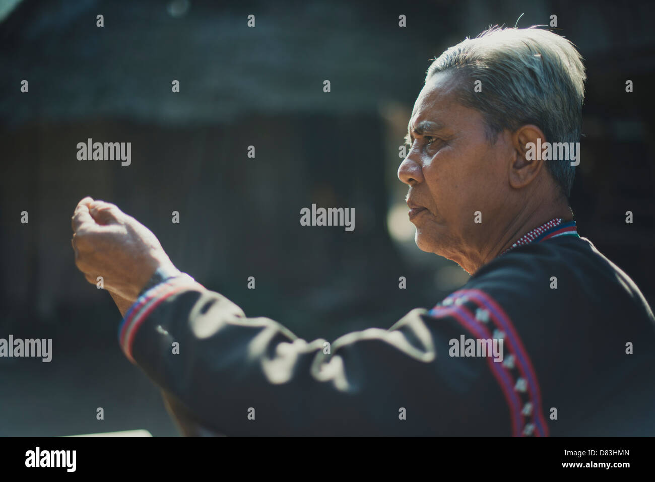 Wood carving, Hmong village, Thailand Stock Photo - Alamy
