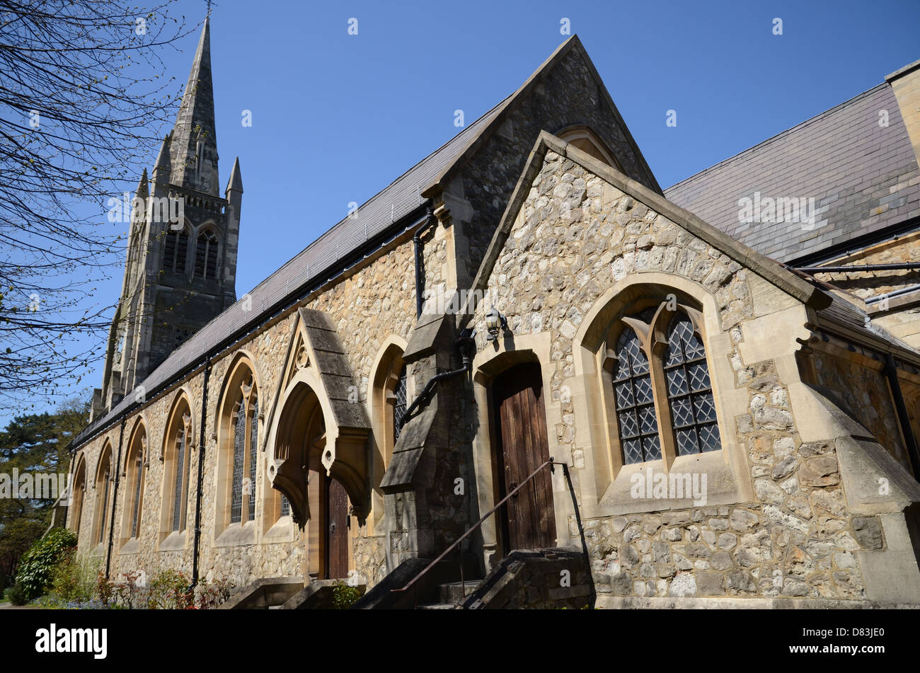 The parish church of St. John the Baptist, Buckhurst Hill Stock Photo ...