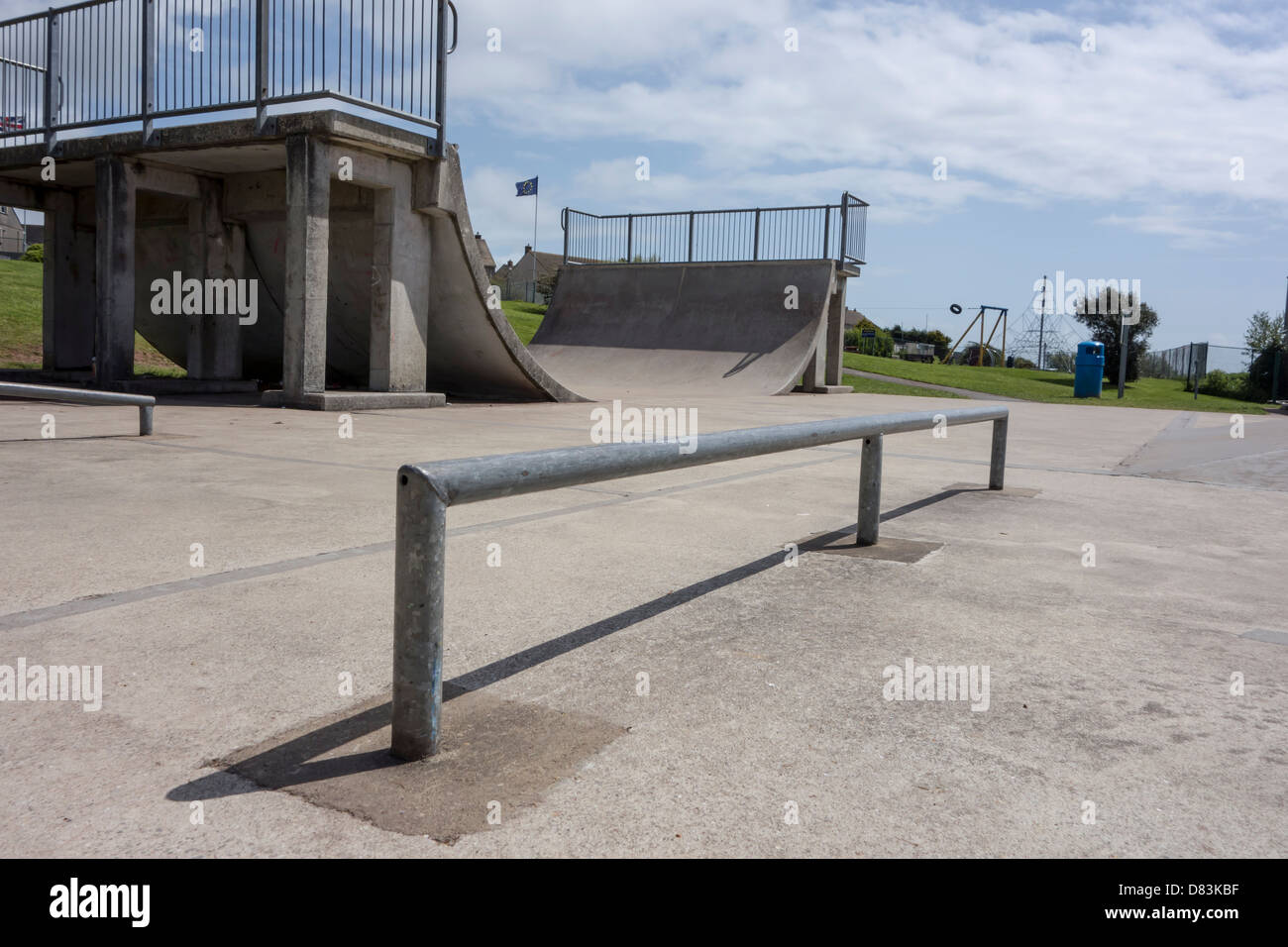 View of a skate park within a public playground in the UK Stock Photo ...
