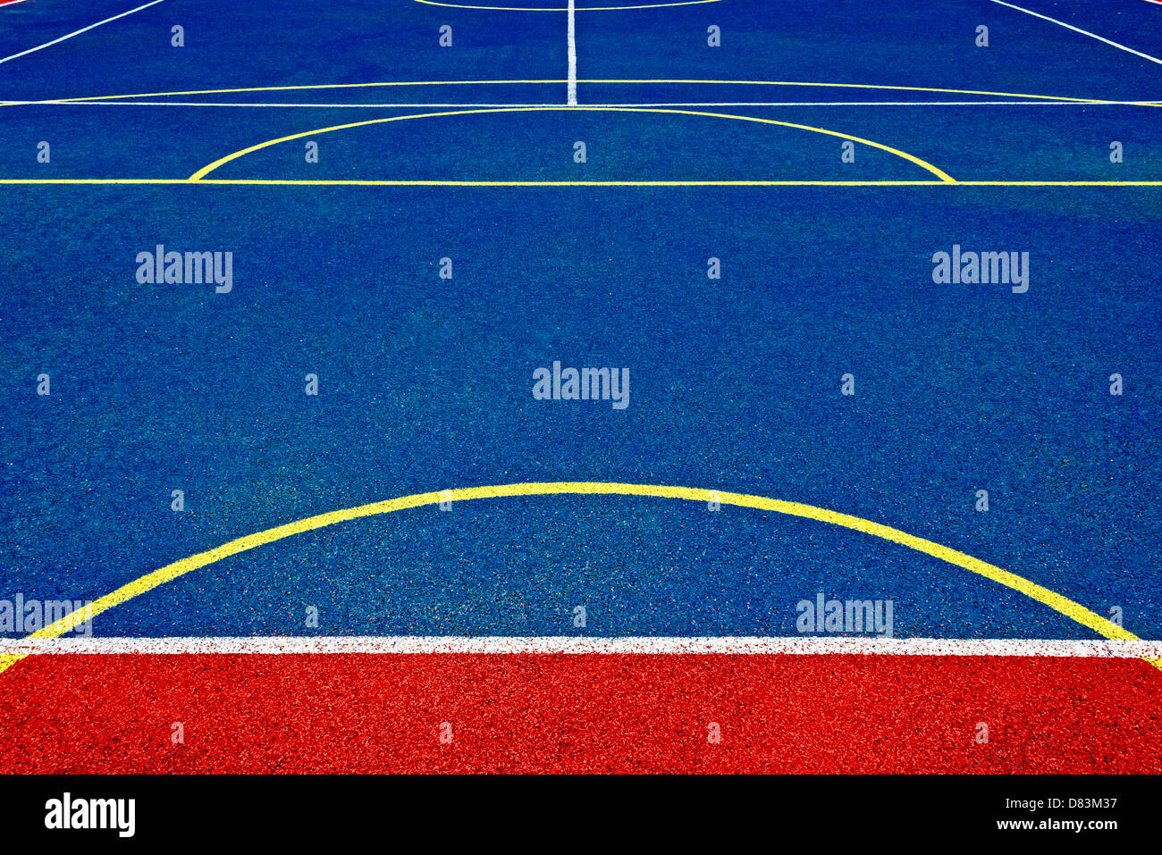 Sports field with synthetic turf and different markings, used in sports ...