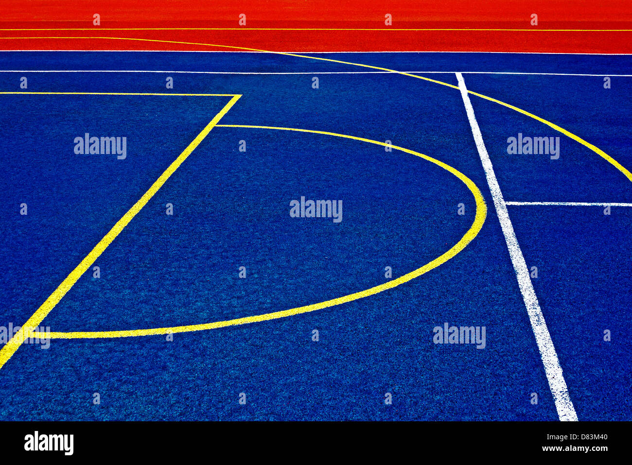 Sports field with synthetic turf and different markings, used in sports ...