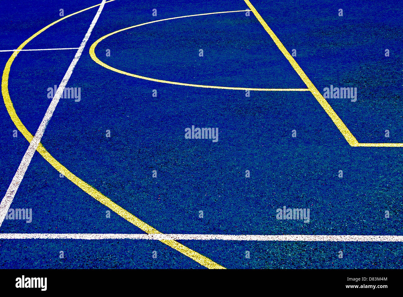 Sports field with synthetic turf and different markings, used in sports ...