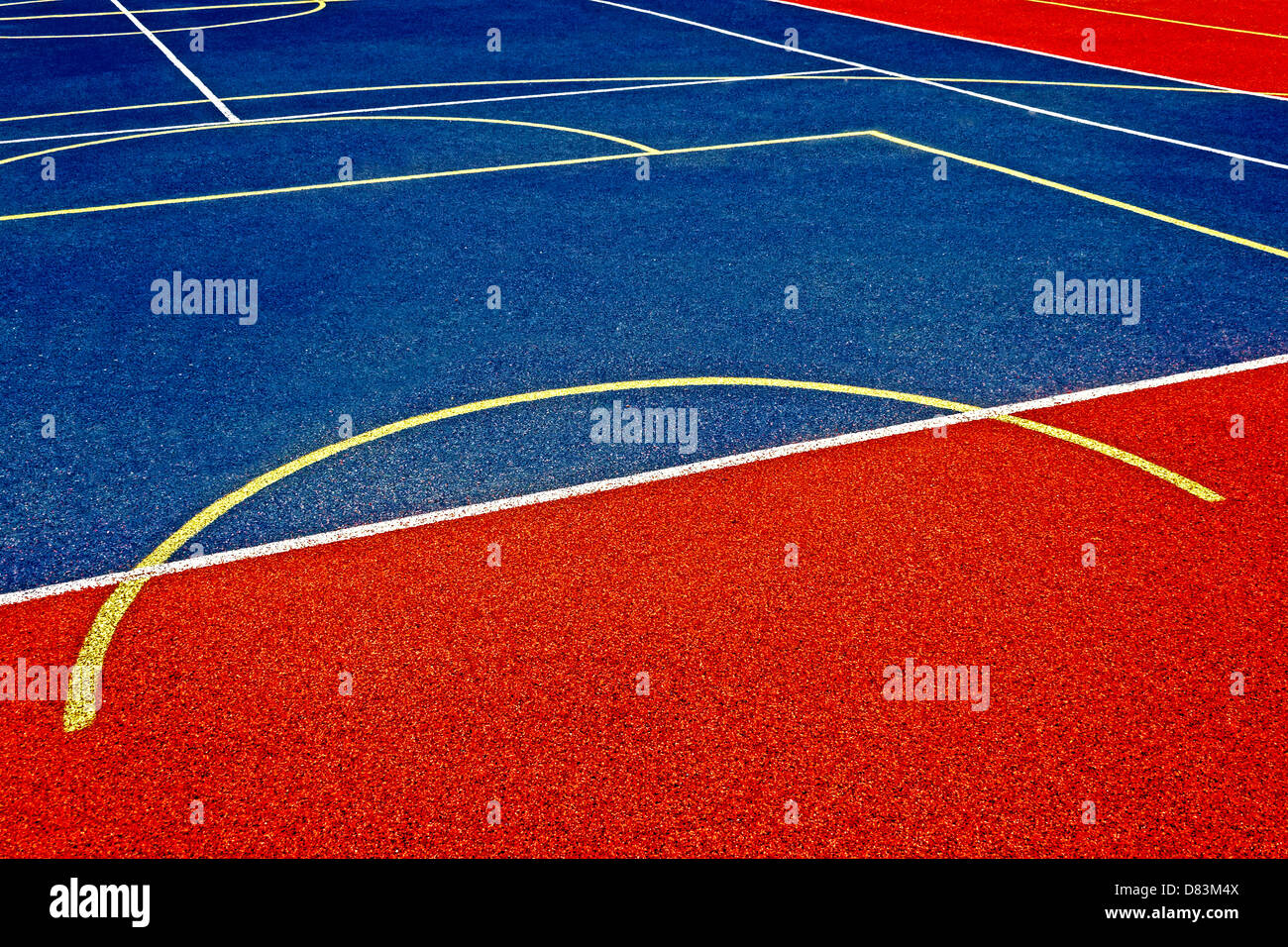 Sports field with synthetic turf and different markings, used in sports ...