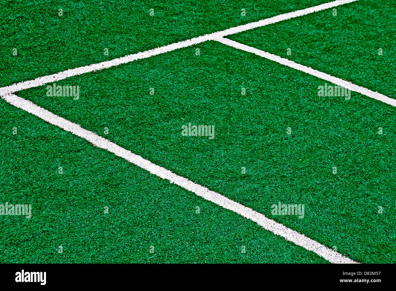 Sports field with synthetic turf and different markings, used in sports ...