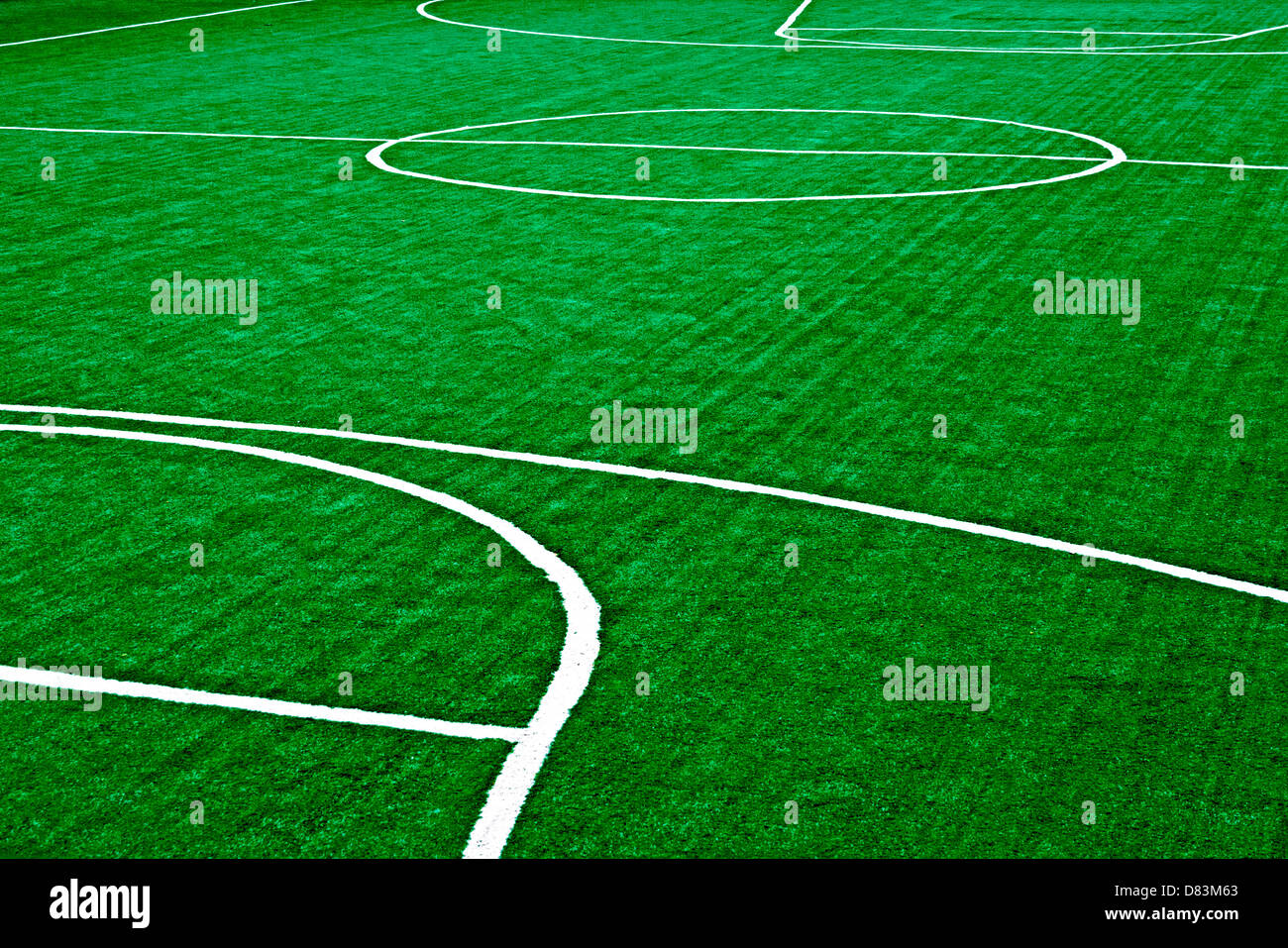 Sports field with synthetic turf and different markings, used in sports ...