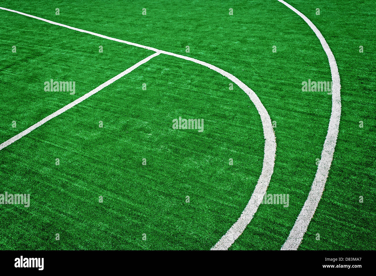 Sports field with synthetic turf and different markings, used in sports ...