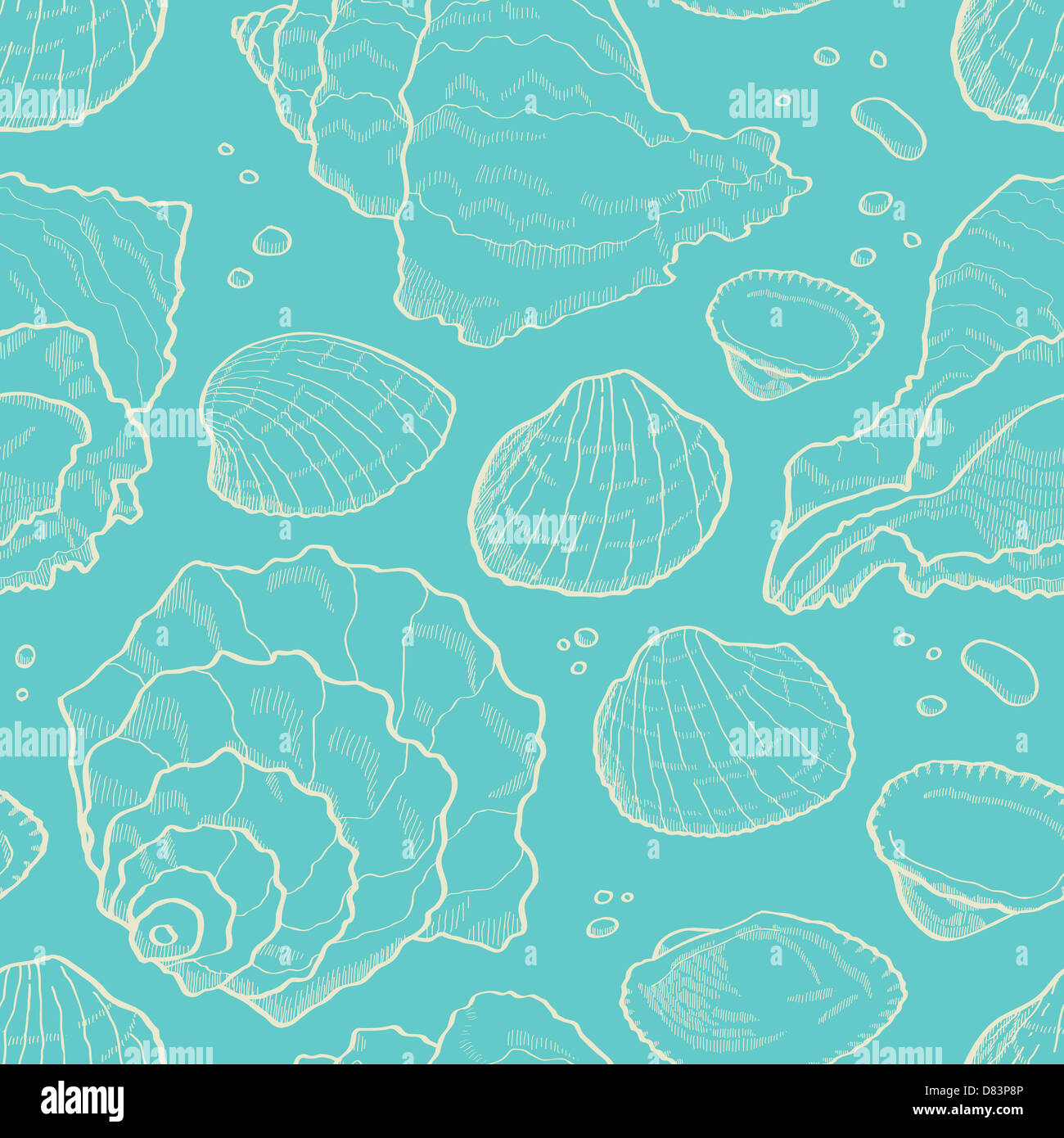 Seashell sketch seamless. Sea pattern Stock Photo - Alamy