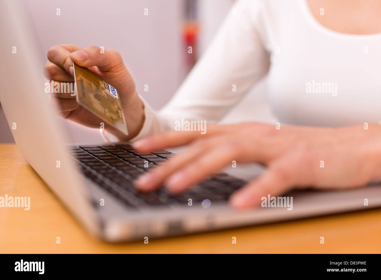 Female doing shopping on internet with her laptop Stock Photo - Alamy