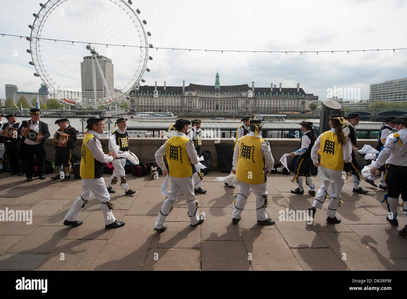 London, UK. 18th May 2013. The Westminster Morris Men and Ravensbourne ...
