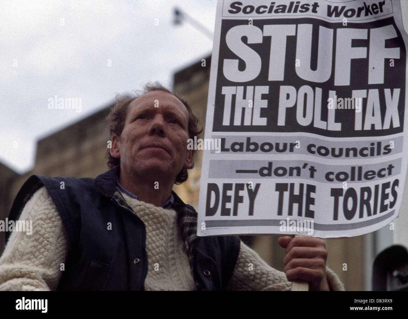 Public Burning of Poll Tax forms. Bradford UK 1990 Stock Photo - Alamy