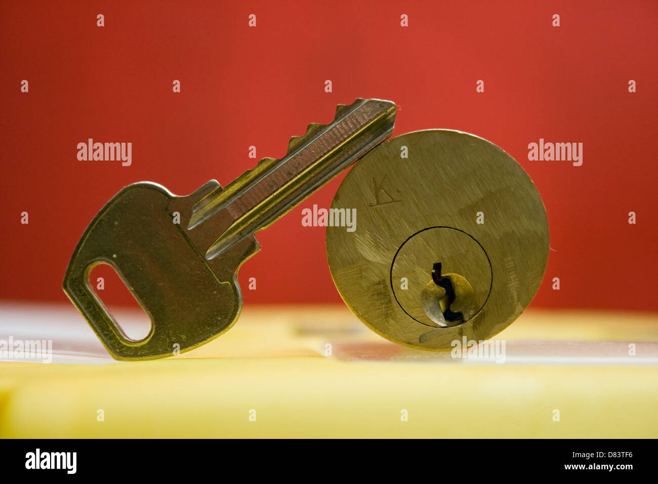 Lock and key on top of a tool box Stock Photo - Alamy