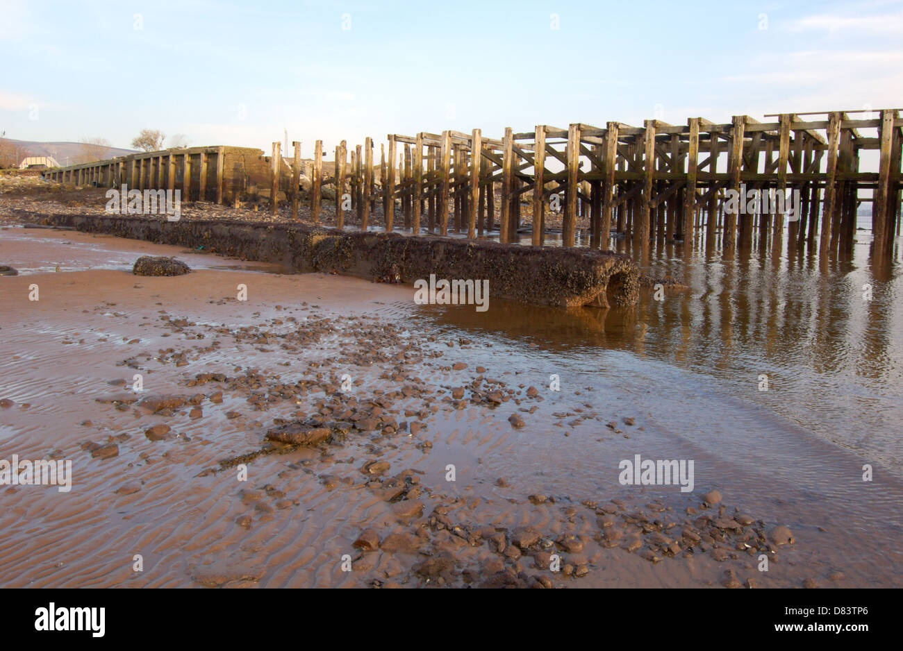Derelict pier at Craigendoran on the Firth of Clyde, Scotland Stock ...