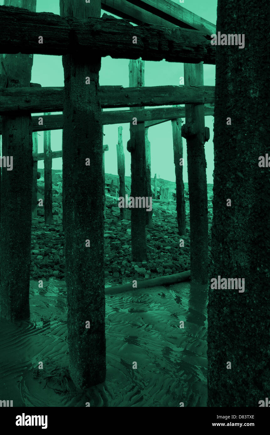 Pier remains at Craigendoran on the Firth of Clyde, Scotland Stock ...